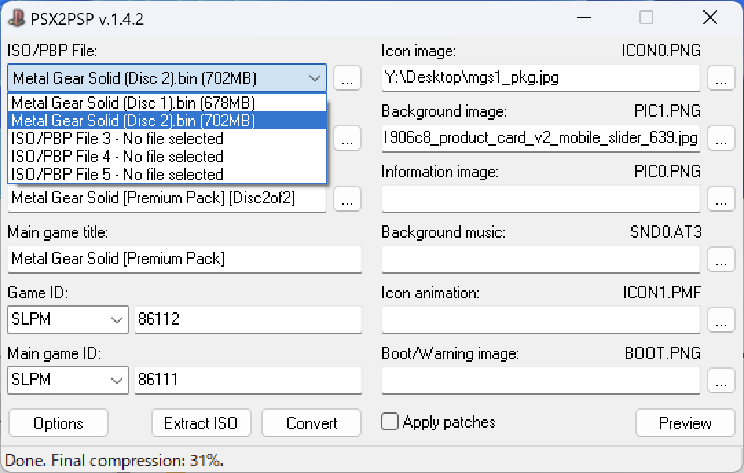 PS1のISOをPSVita（PSP）で動作するパッケージに変換する – New QuickcaMan